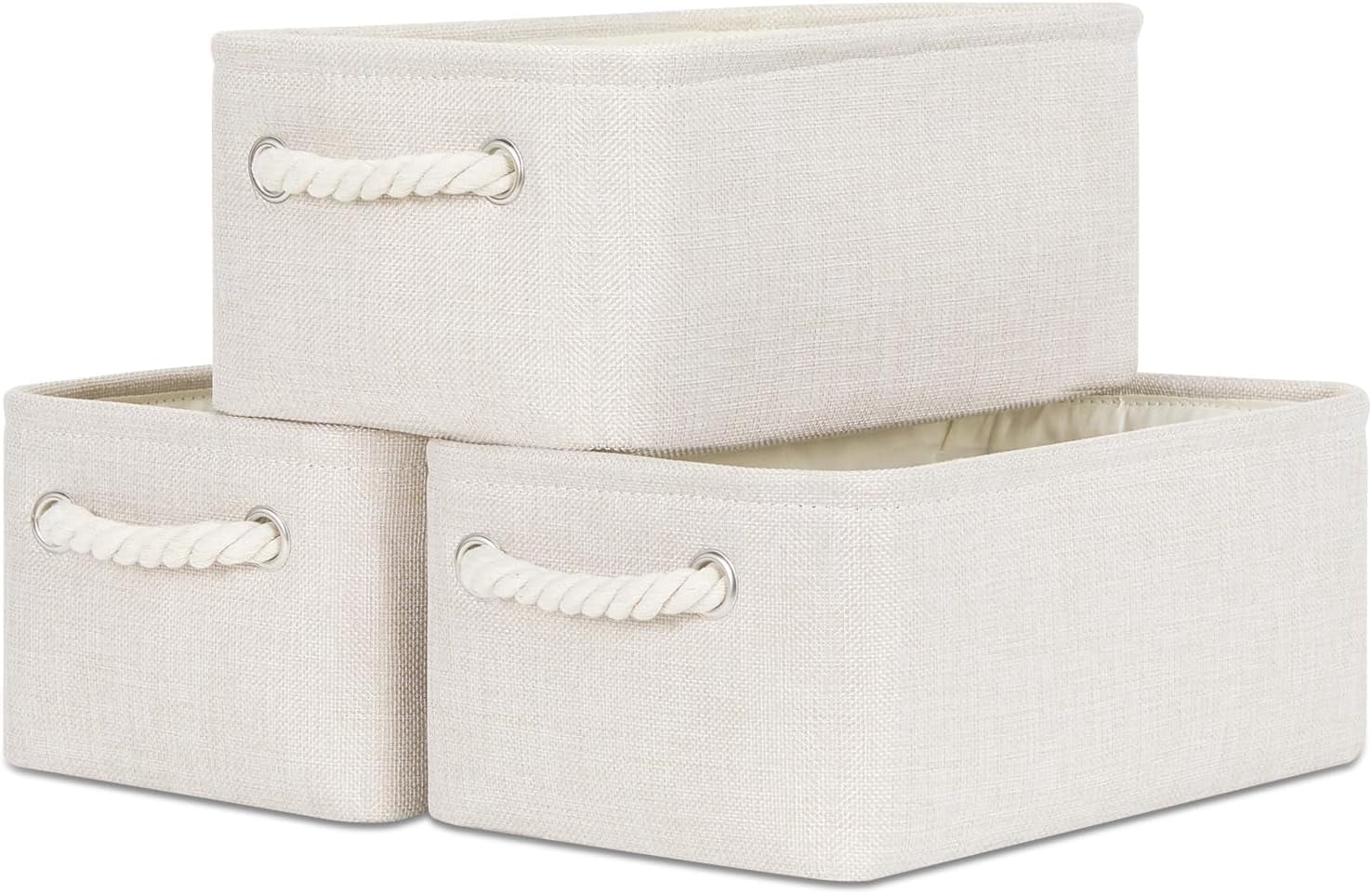 Bybiment Small Storage Bins for Shelves 3 Pack Storage Baskets for ...