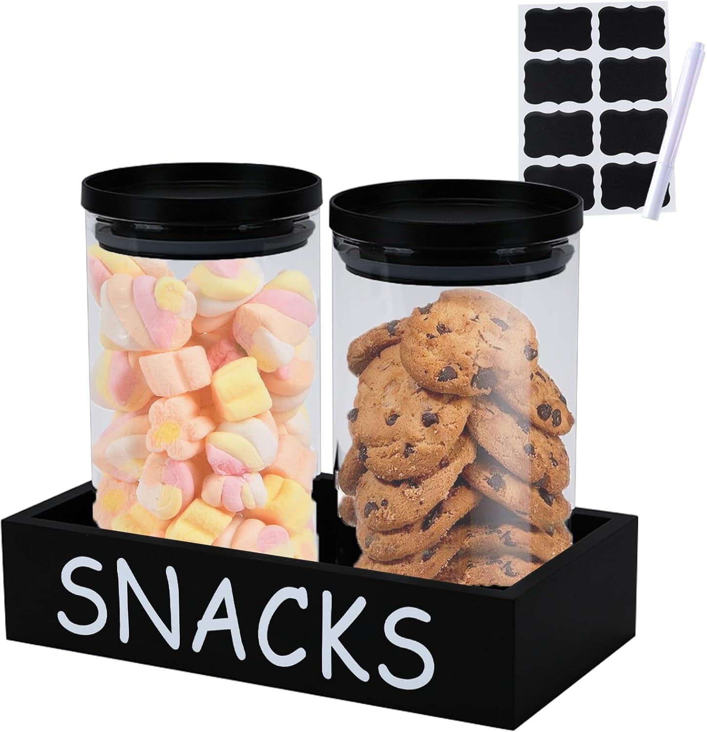 Bybiment Snack and Cookie Jars Set of 2, Storage Containers with ...