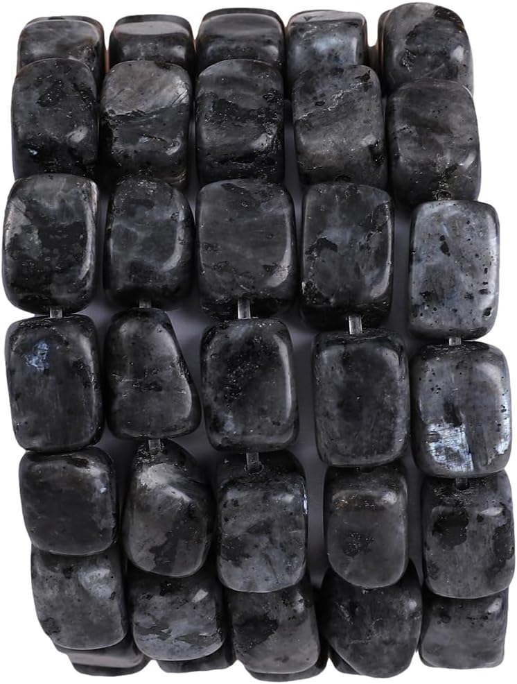 Bybiment Spectrolite Cuboid Stone Loose Semi Gemstone Beads for Jewelry ...