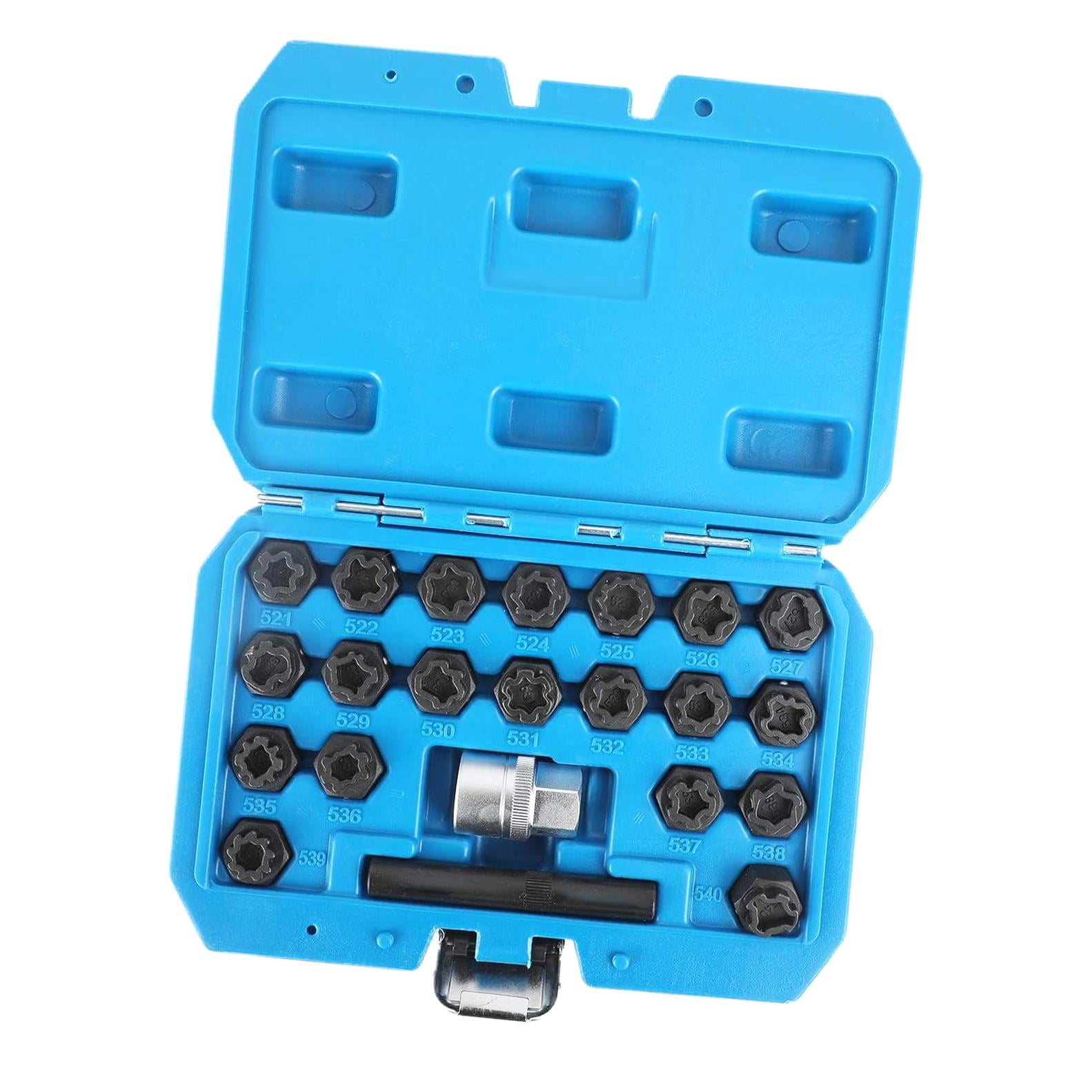 Bybiment Spline Wheel Lock Lug Nuts Key Socket Set for Automotive Anti ...