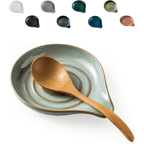 Bybiment Spoon Rest, 5" Large Spoon Holder for Stove Top Ceramic Spoon ...