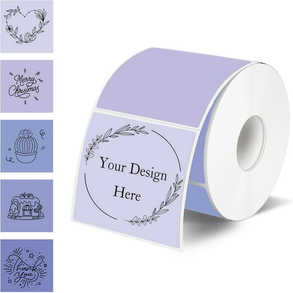 Bybiment Square Thermal Labels Stickers 2" 2", Self-Adhesive Square ...