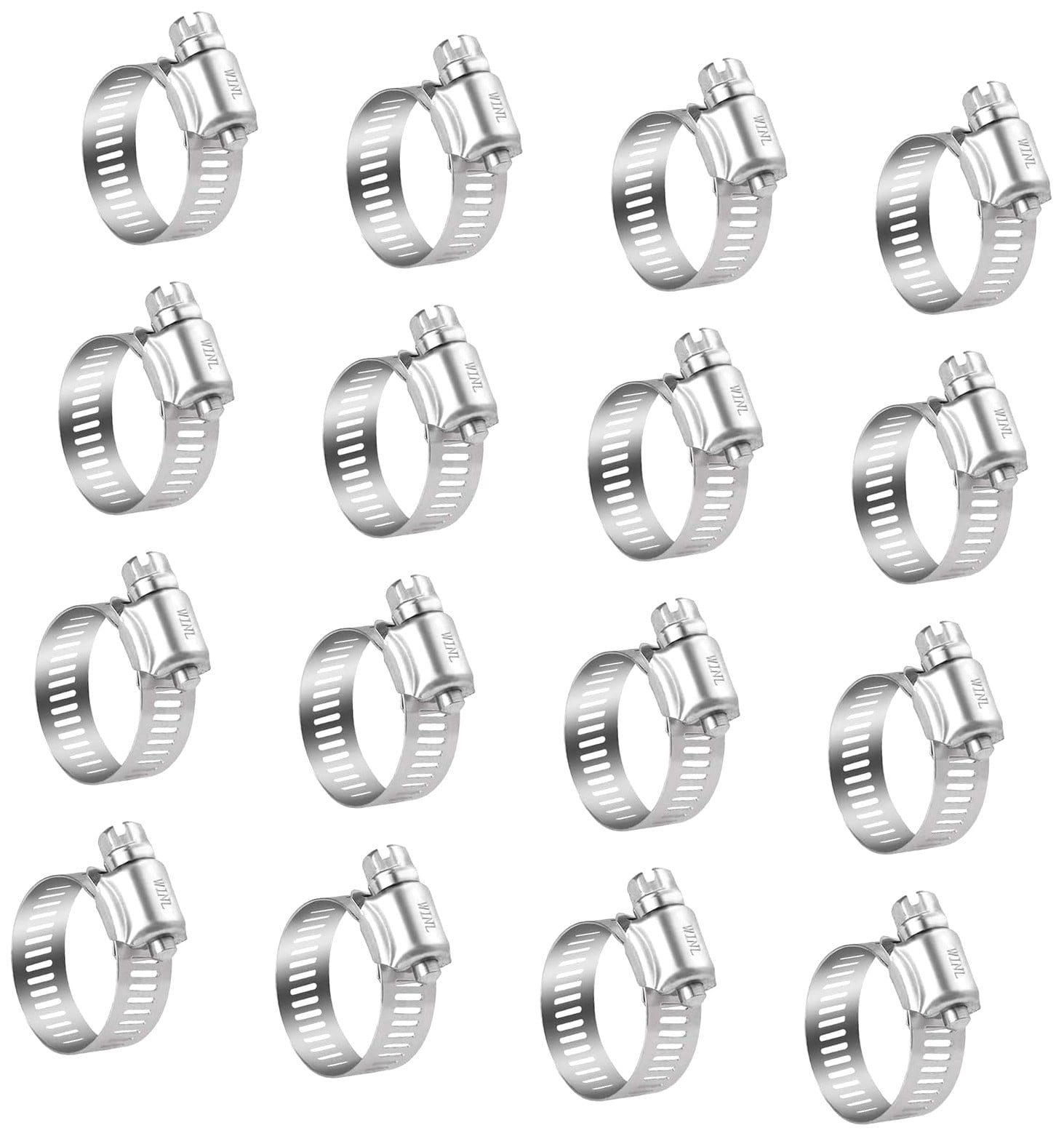 Bybiment Steel Hose Clamps - 16 Pack Worm Gear Drive Hose Clamps SAE 12 ...