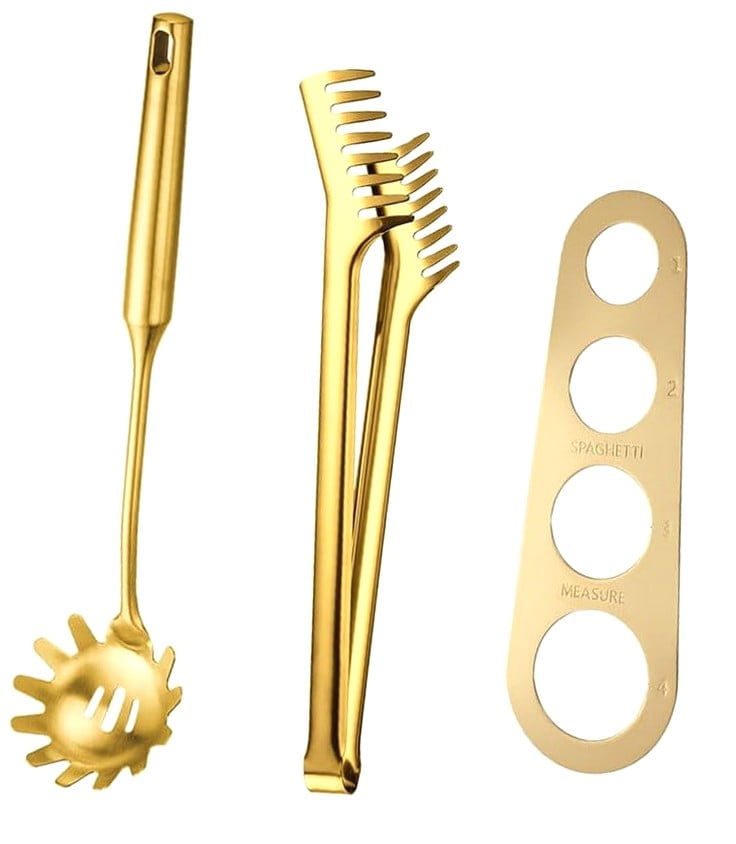 Bybiment Steel Spaghetti Server Set, Spaghetti spoon with teeth, 12 ...