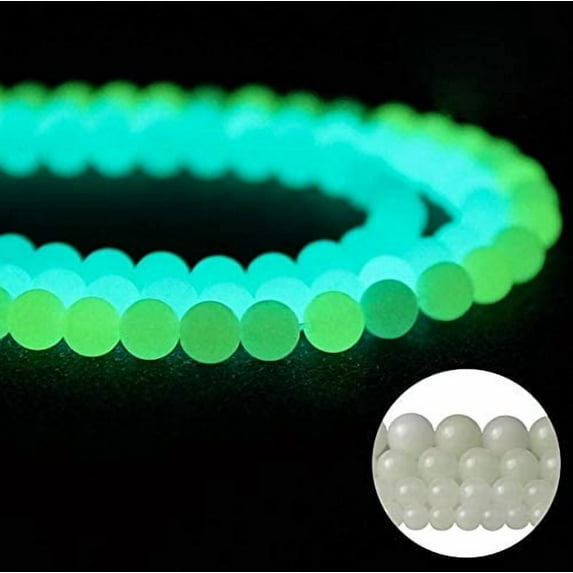 Bybiment Stone 6mm Luminous-Blue Round Stone Beading Loose Gemstone ...