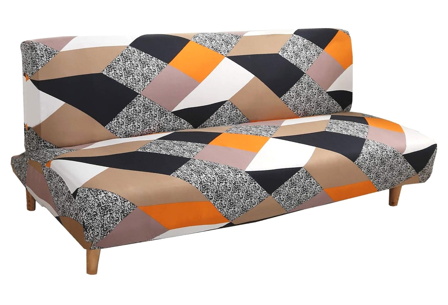 Bybiment Stretch Geometric Sofa Bed Cover Futon Slipcover, Full Folding ...