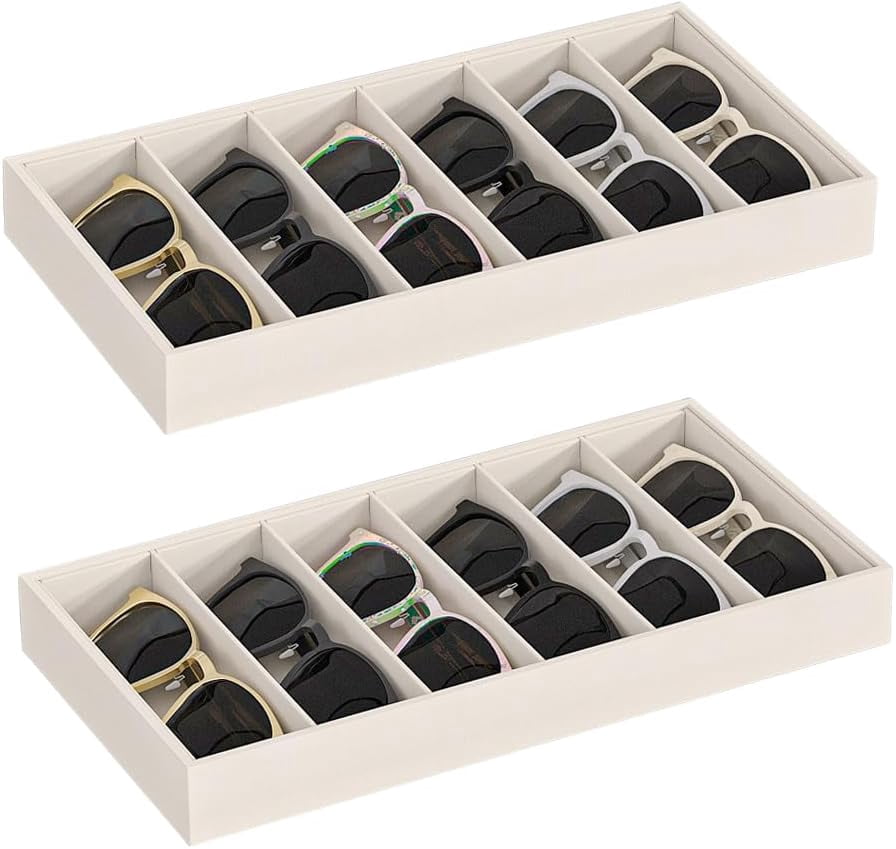 Bybiment Sunglass Organizer Tray, Eyeglass Storage for Multiple Glasses ...