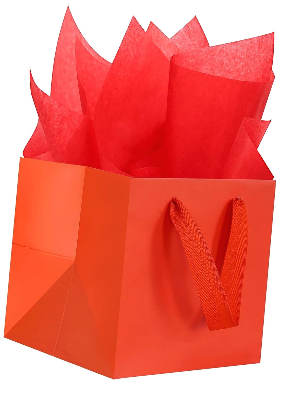 Bybiment Teal Blue Square h Tissue Paper, Medium Size with Handles for ...