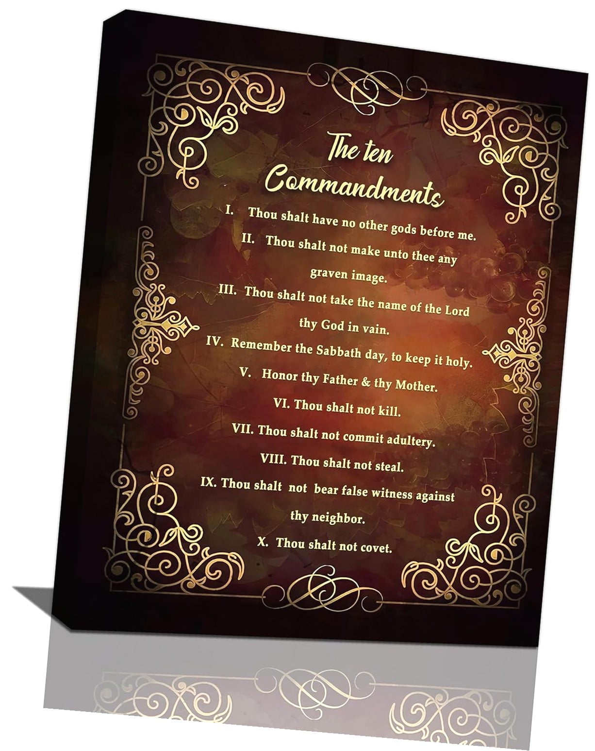 Bybiment Ten Commandments Wall 10 Commandment Wall Decor Canvas ...