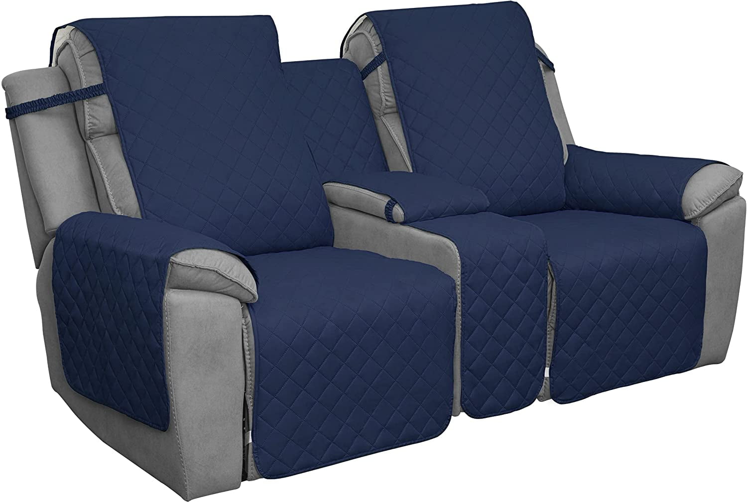 Bybiment -The-Go Loveseat Recliner Cover with Console, Reversible Couch ...
