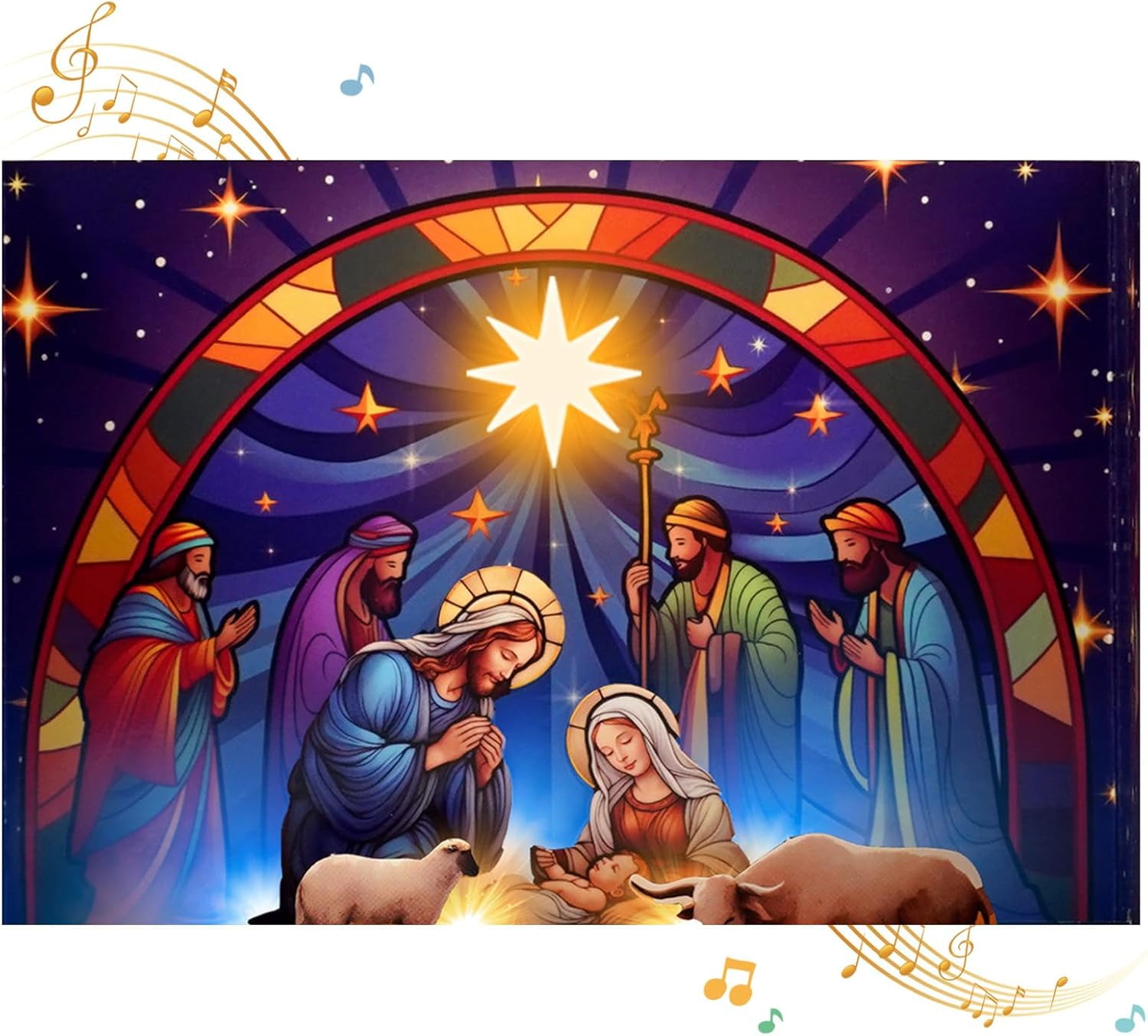 Bybiment Theatre Slide Card, Nativity Christmas with Envelope ...