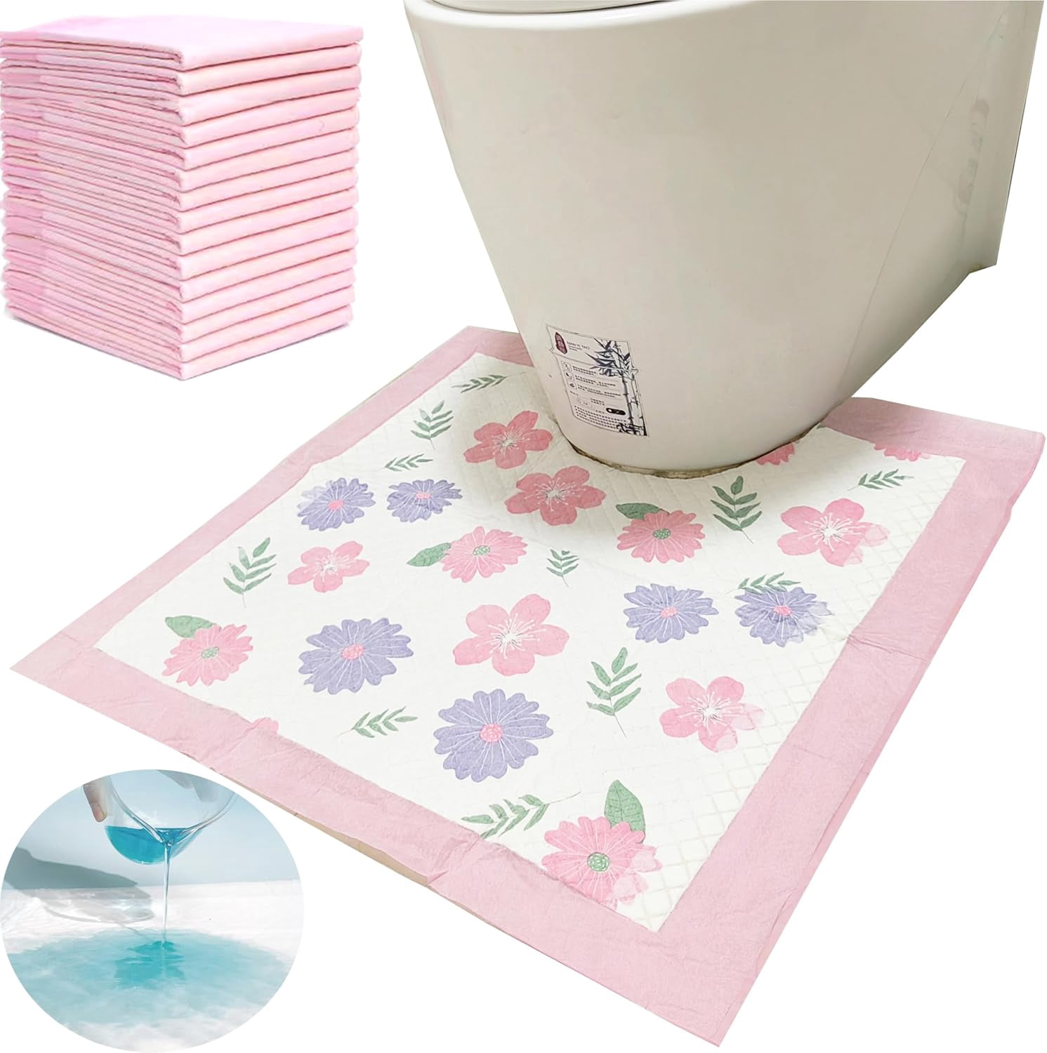 Bybiment Toilet Floor Protector From Urine 15 Pack Toilet Mats Provides ...