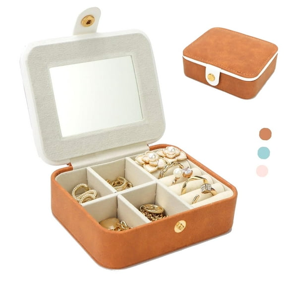 Bybiment Travel Jewelry Box and Organizer with Mirror, Small Jewelry ...