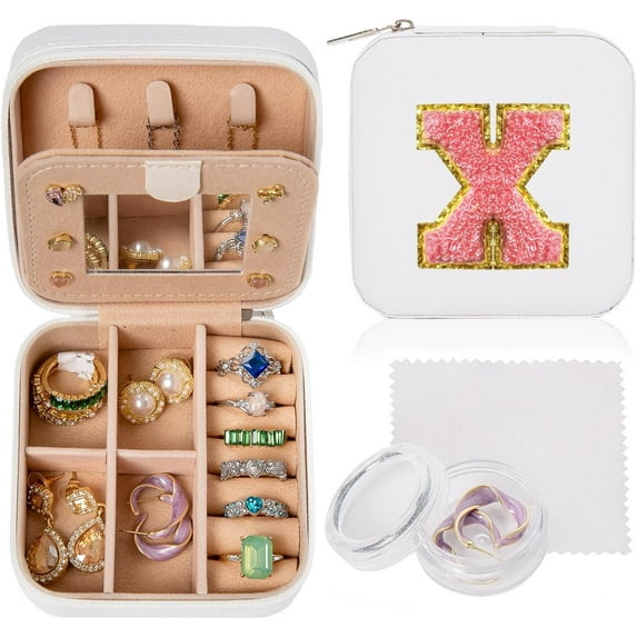 Bybiment Travel Jewelry Case Jewelry Box- Jewelry Organizer with Mirror ...