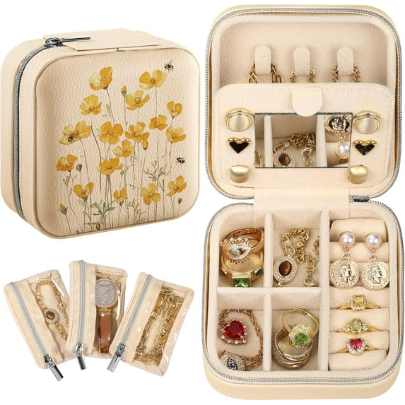 Bybiment Travel Jewelry Case Jewelry Organizer and Storage Box for ...