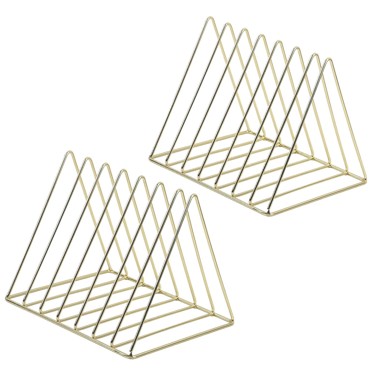 Bybiment Triangle 7 Slot Vinyl Record Holder, Anti-Rust Metal Magazine ...