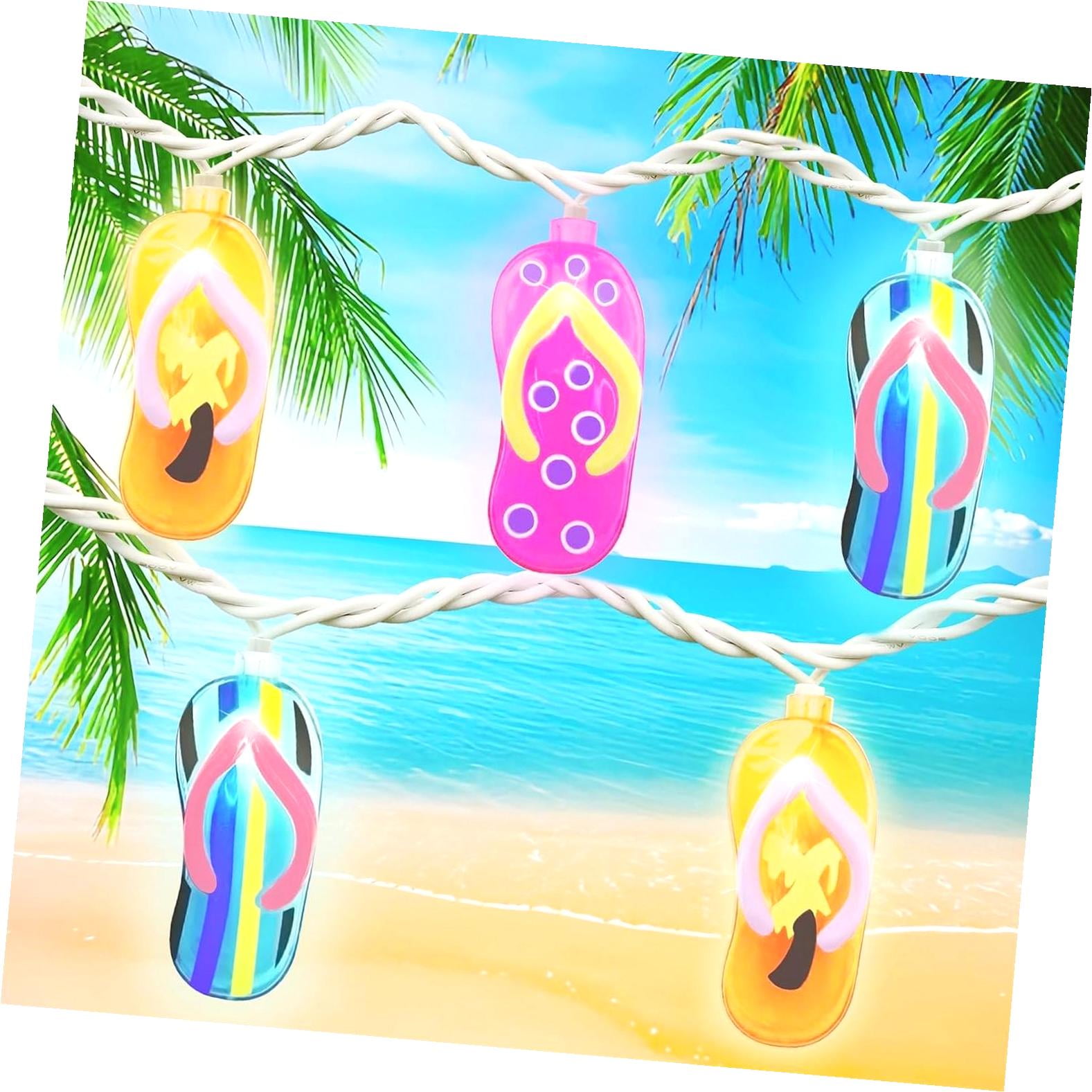 Bybiment Tropical Beach Themed Slipper String Lights, featuring 3D Flip Flop Party Lanterns on ...