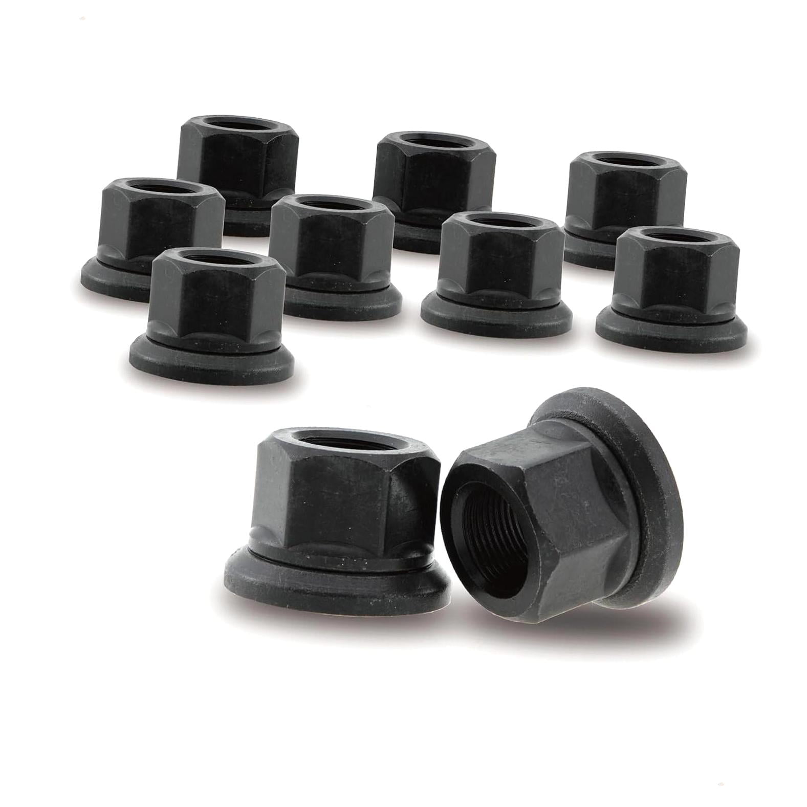 Bybiment Two-Piece Flange Wheel Nuts - M22x1.5, 33mm Hex for Truck ...