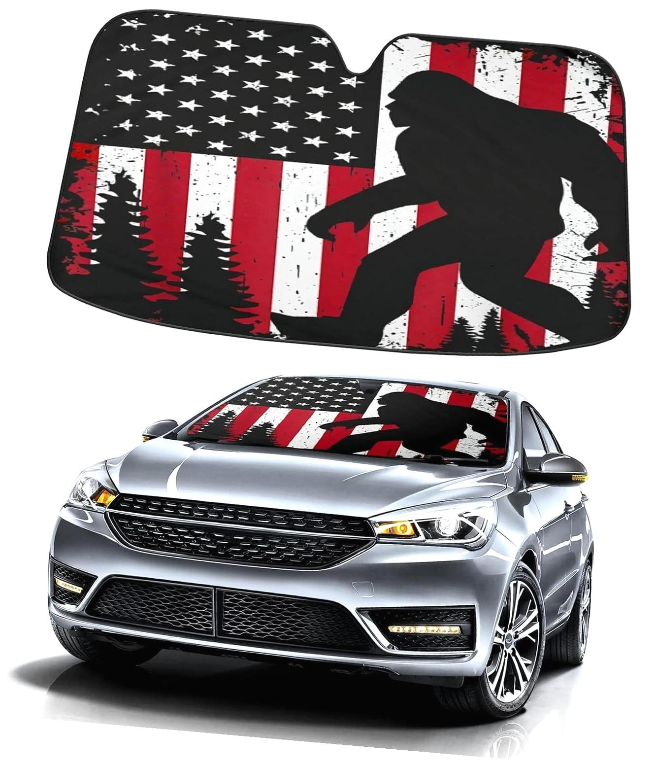Bybiment USA Flag Car Windshield Sunshade, Folding Sun Shade for Heat ...