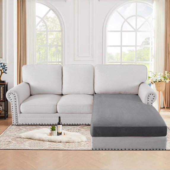 Bybiment .VERSAILTEX Suede Chaise Couch Cover Stretch Sectional Couch ...