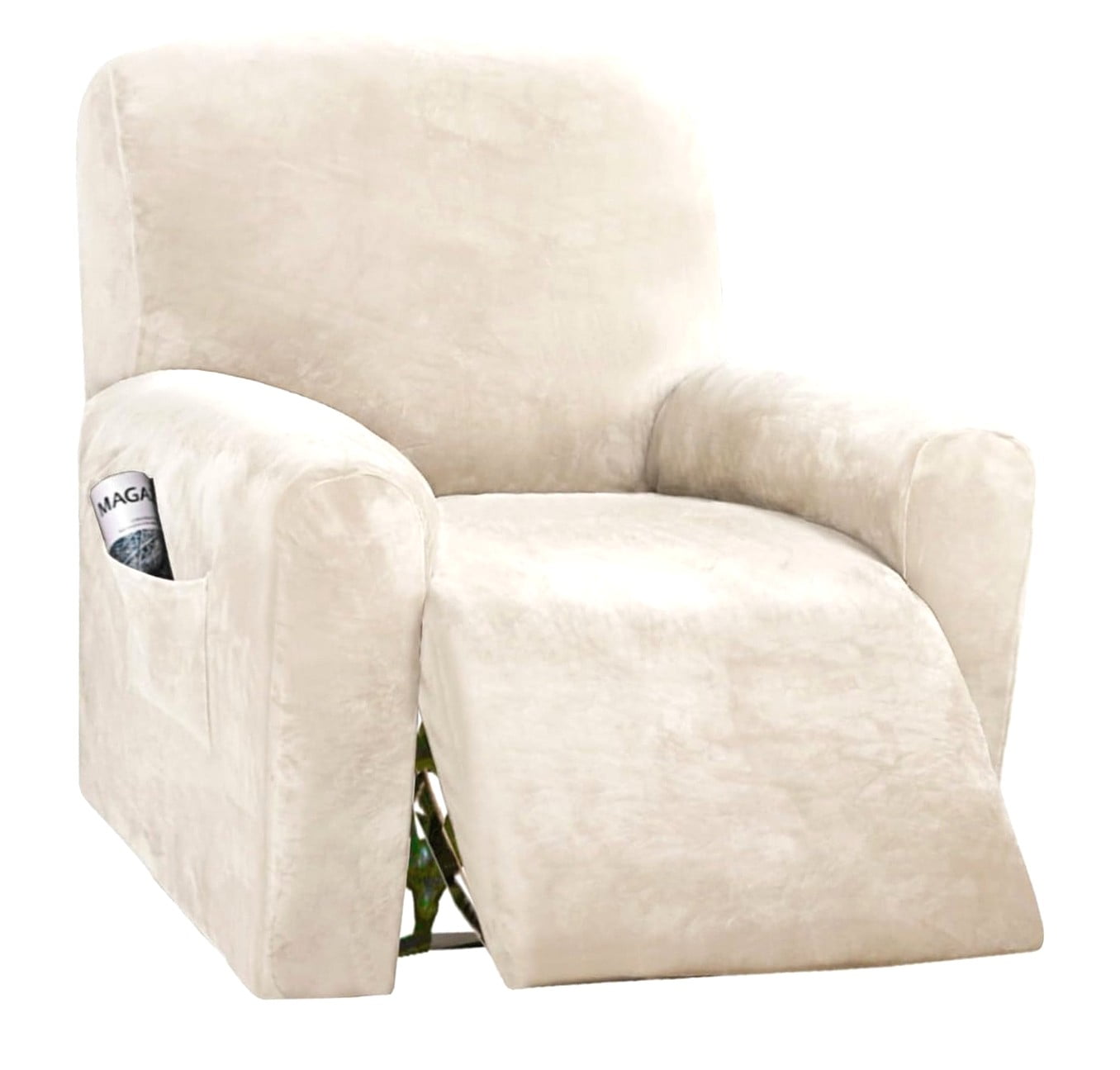 Bybiment .VERSAILTEX Velvet Stretch Recliner Sofa Covers 4-Piece Style ...
