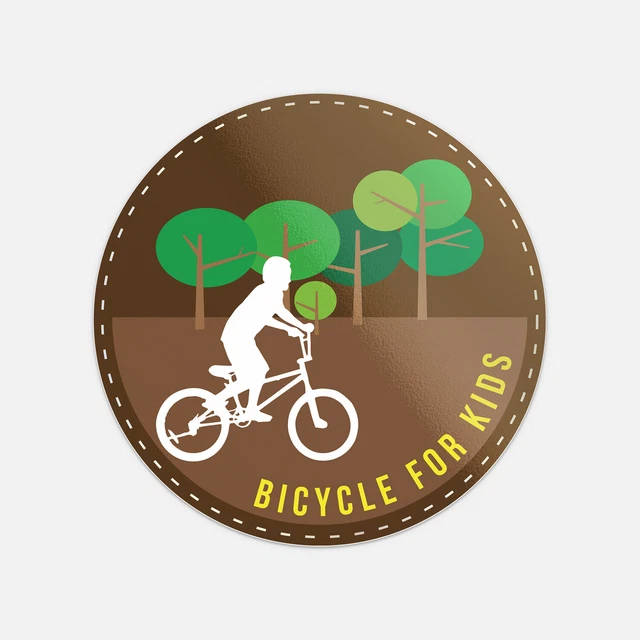 Bycicle Logo Badge For Kids Sticker Phone Decal Water Bottle Stickers ...