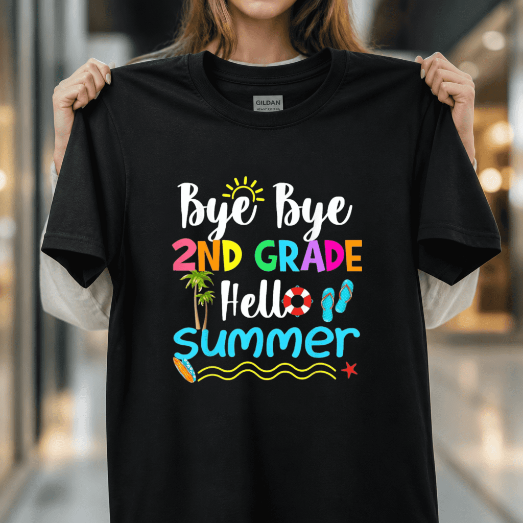 Bye Bye 2nd Grade Hello Summer Teacher Student Kids Unisex T-Shirt, S ...