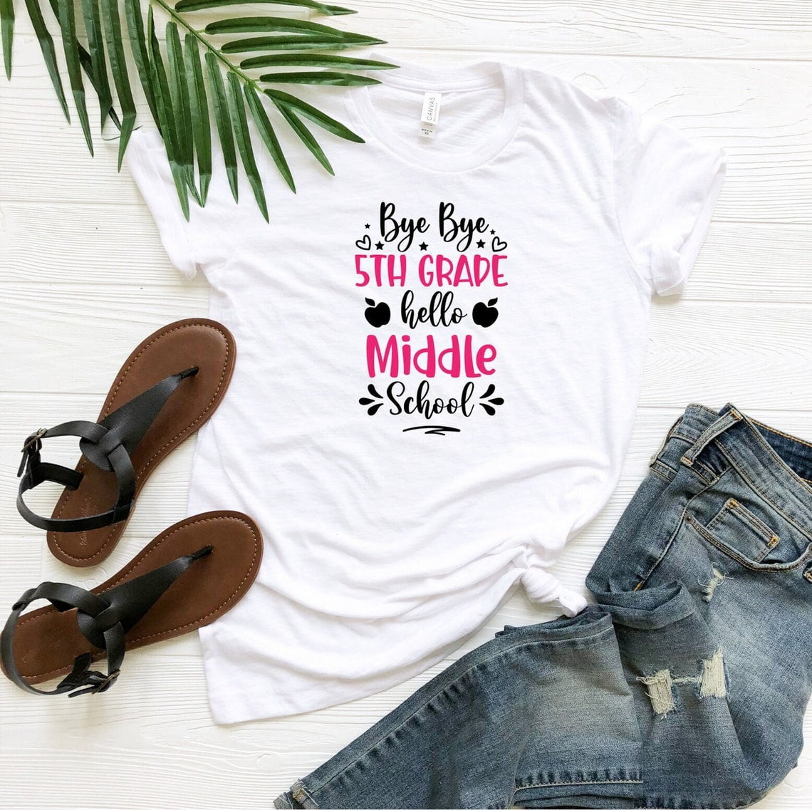 Bye Bye 5Th Grade Hello Middle School Shirt, Middle School Student T ...