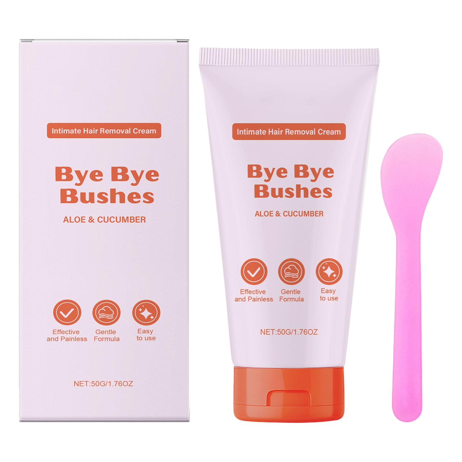 Bye Bye Bush Hair Removal Cream, Intimate & Pubic Hair Removal, Face, Legs & Underarms, Gentle ...