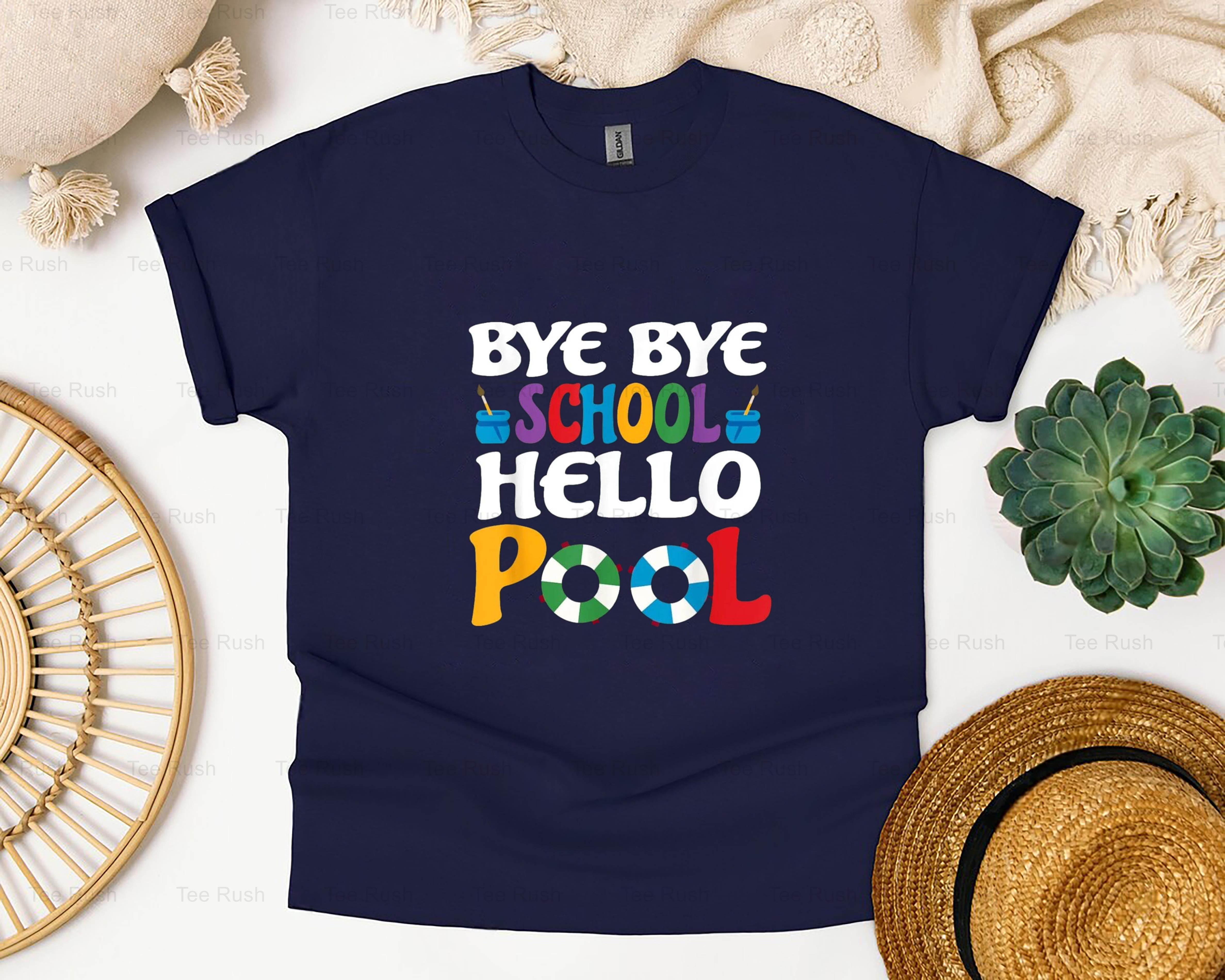Bye Bye School Hello Pool Funny Kids Summer Student Last Day Gift Humor,T-Shirt, SW, Hoodie ...