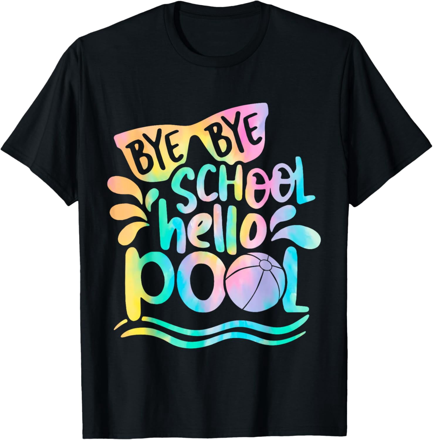 Bye Bye School Hello Pool School Kid Summer Break Last Day T-Shirt ...
