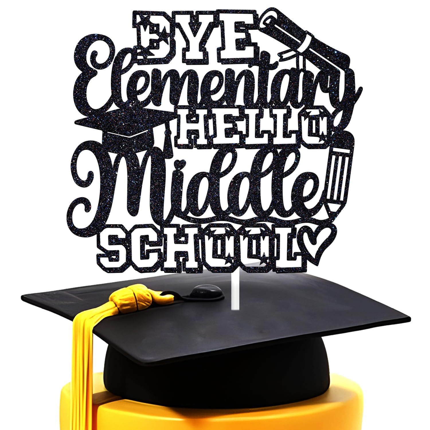 Bye Elementary Hello Middle School Cake COC1Topper, Congrats 5th Grade ...