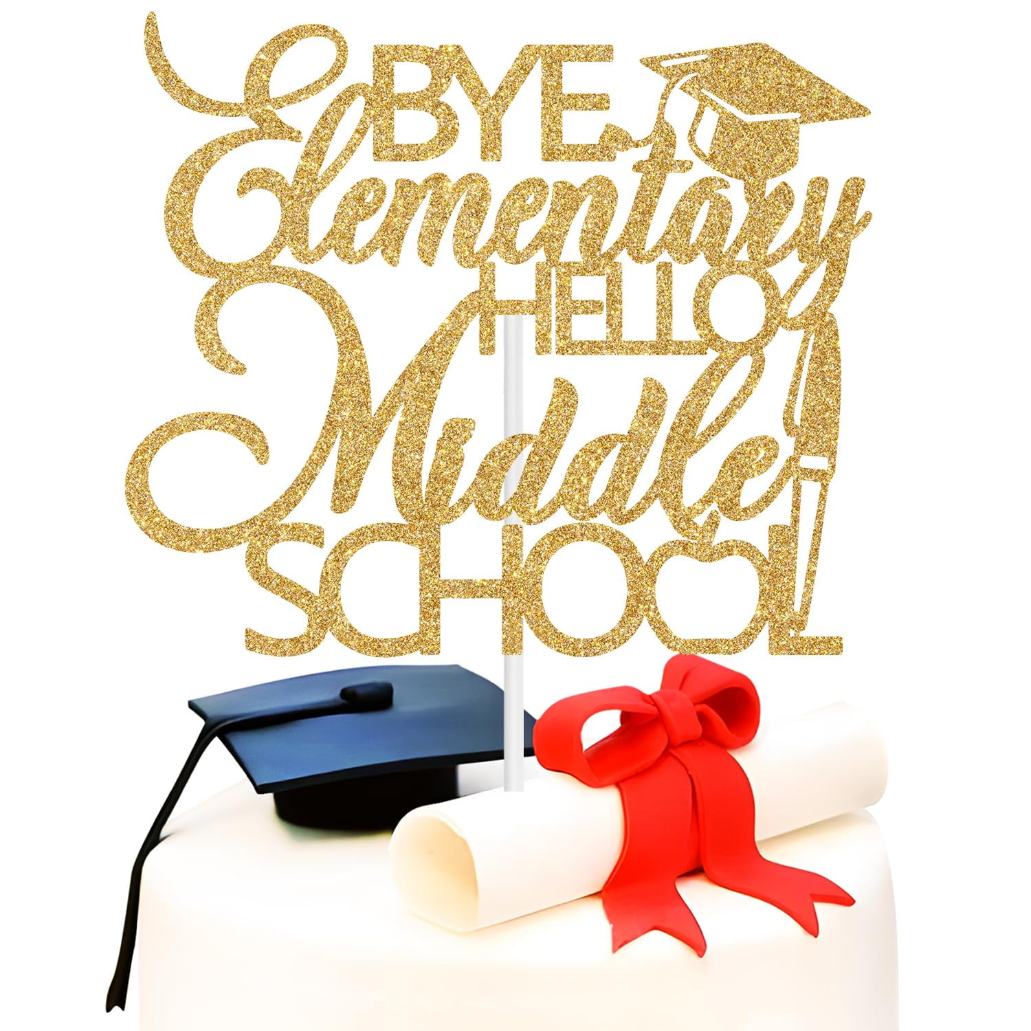 Bye Elementary School Hello Middle School COC1Cake Topper, Congrats 5th ...