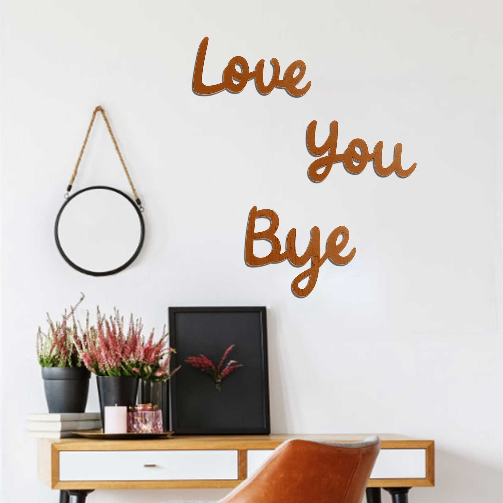 Bye Love You Wooden Script Sign Hallway Home Door, Love You, Bye Sign ...