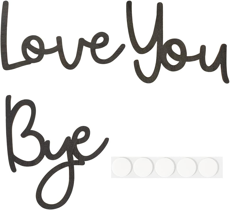 Bye Love You Wooden Signs Above Door Black Words Wooden Script Entryway ...