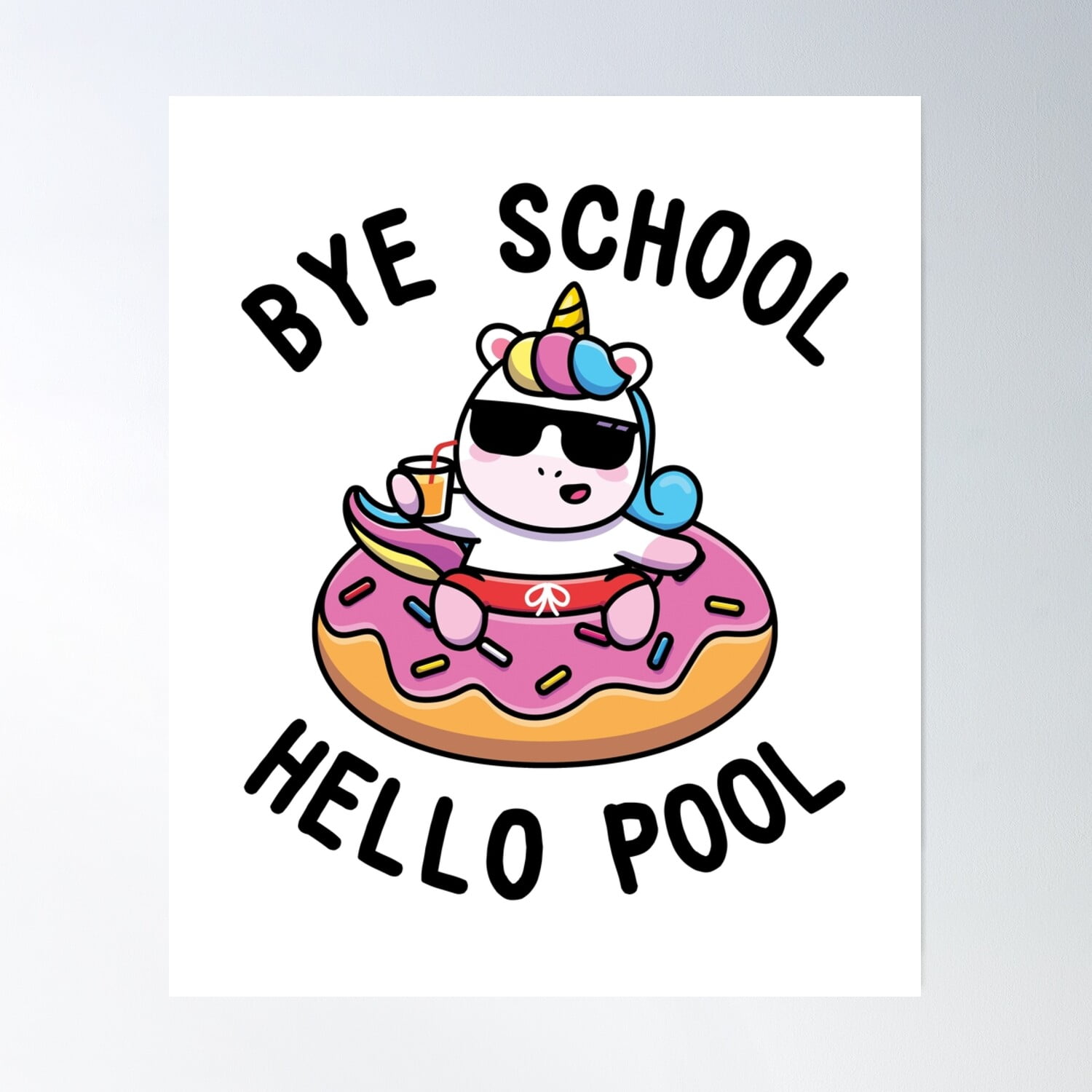 Bye School Hello Pool Poster Wall Art, Modern Wall Decor, 24x36 ...