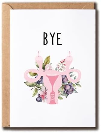 Bye Uterus Card - Funny Hysterectomy Card - Uterus Flower Card - Get ...
