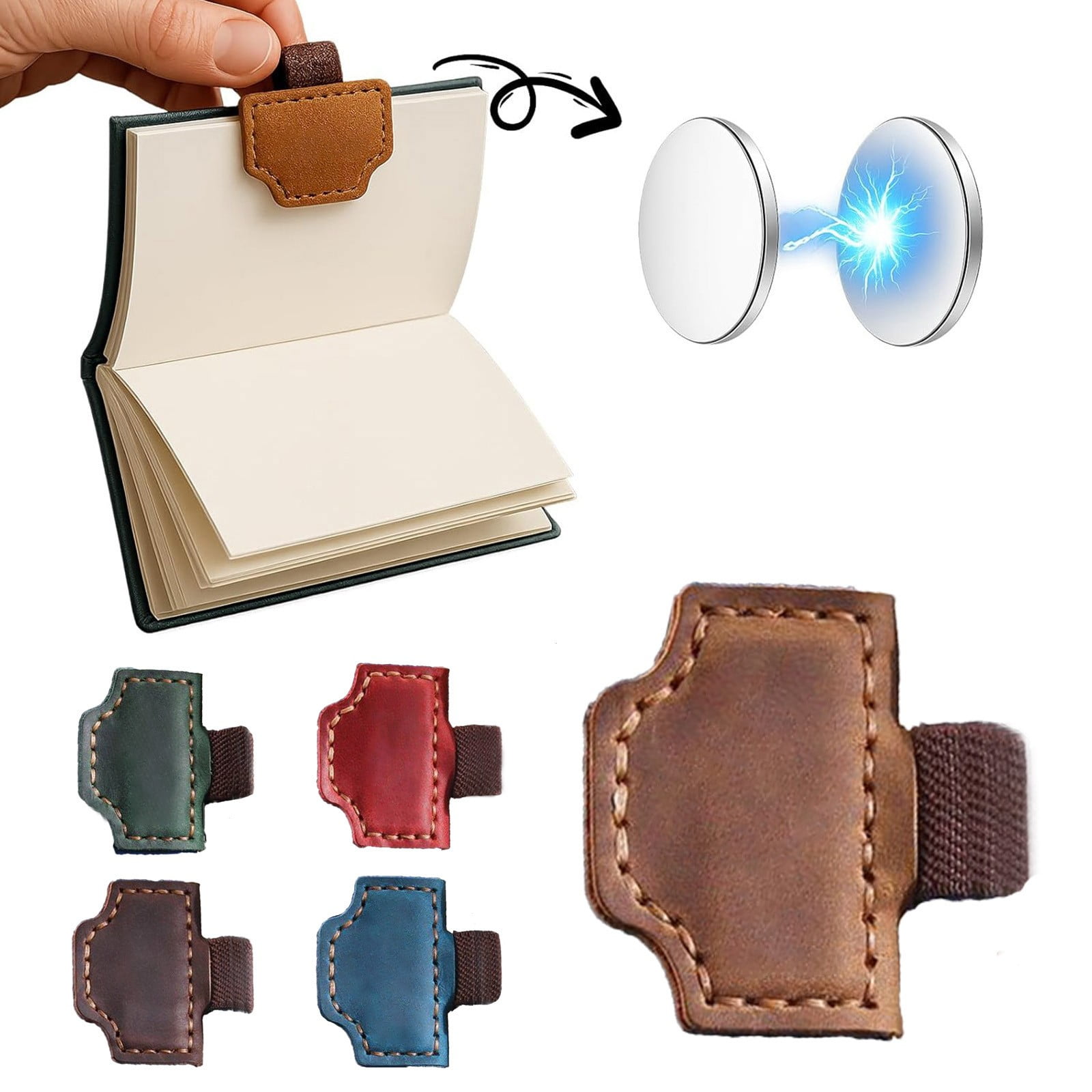 Bygone Mark Bookmark with Pen Holder, Personalized Leather Magnetic ...