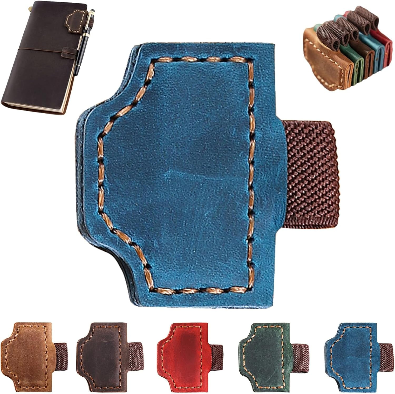 Bygone Mark Bookmark with Pen Holder, Personalized Magnetic Leather ...