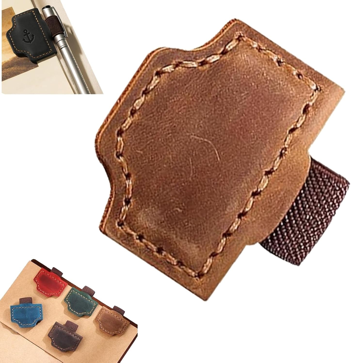 BygoneMark Personalized Magnetic Leather Pen Holder Bookmark, Bygone ...