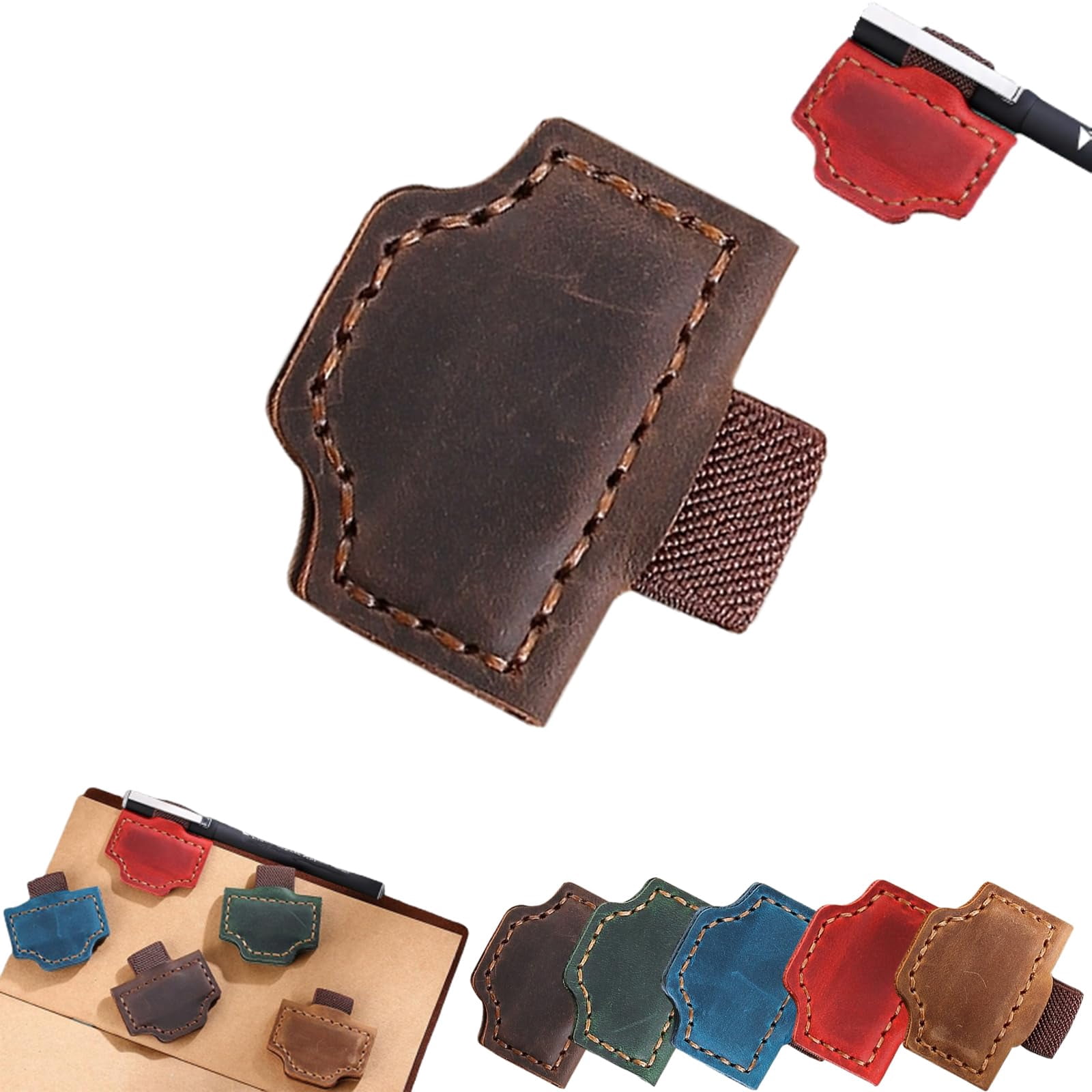 Bygonemark Personalized Magnetic Leather Pen Holder Bookmark, Bygone ...
