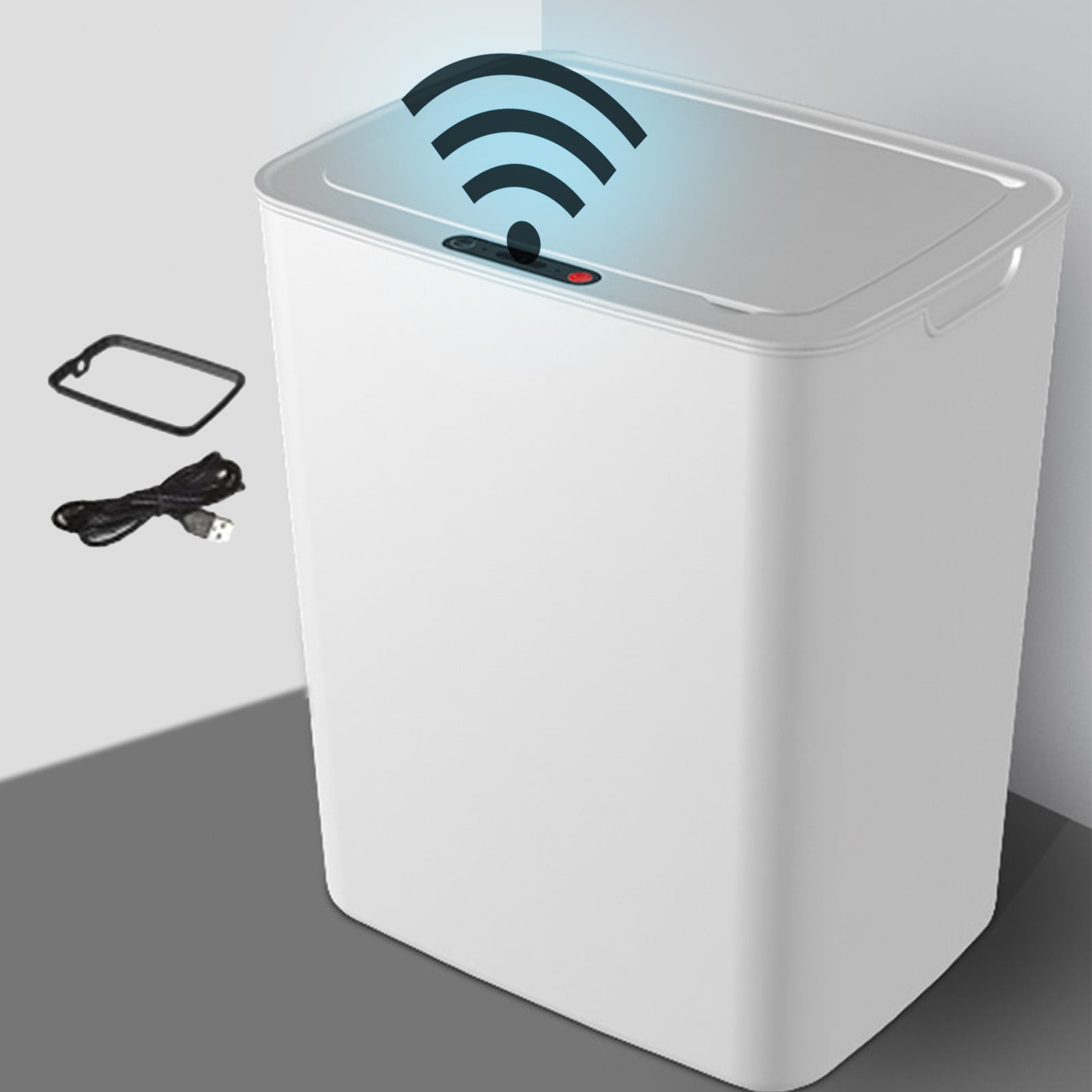 Byikun 3.7 Gallon Kitchen Trash Smart Charging Can , Stainless Steel ...