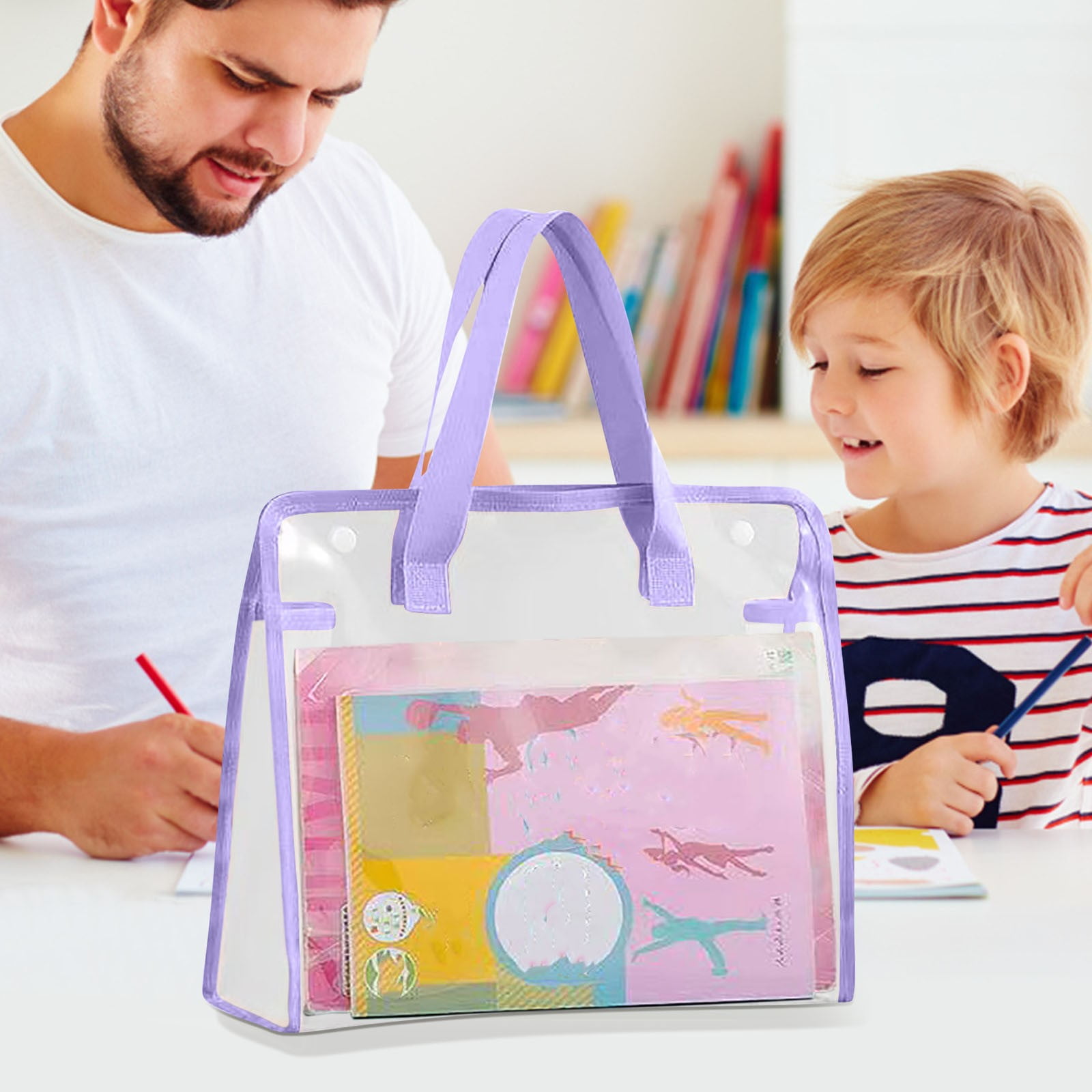 Yuanzi A4 Transparent Folder, Large Capacity Document Storage Bag ...