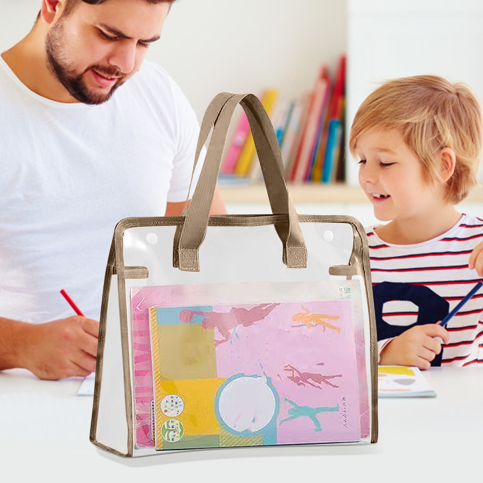 Yuanzi A4 Transparent Folder, Large Capacity Homework Bag, Waterproof ...