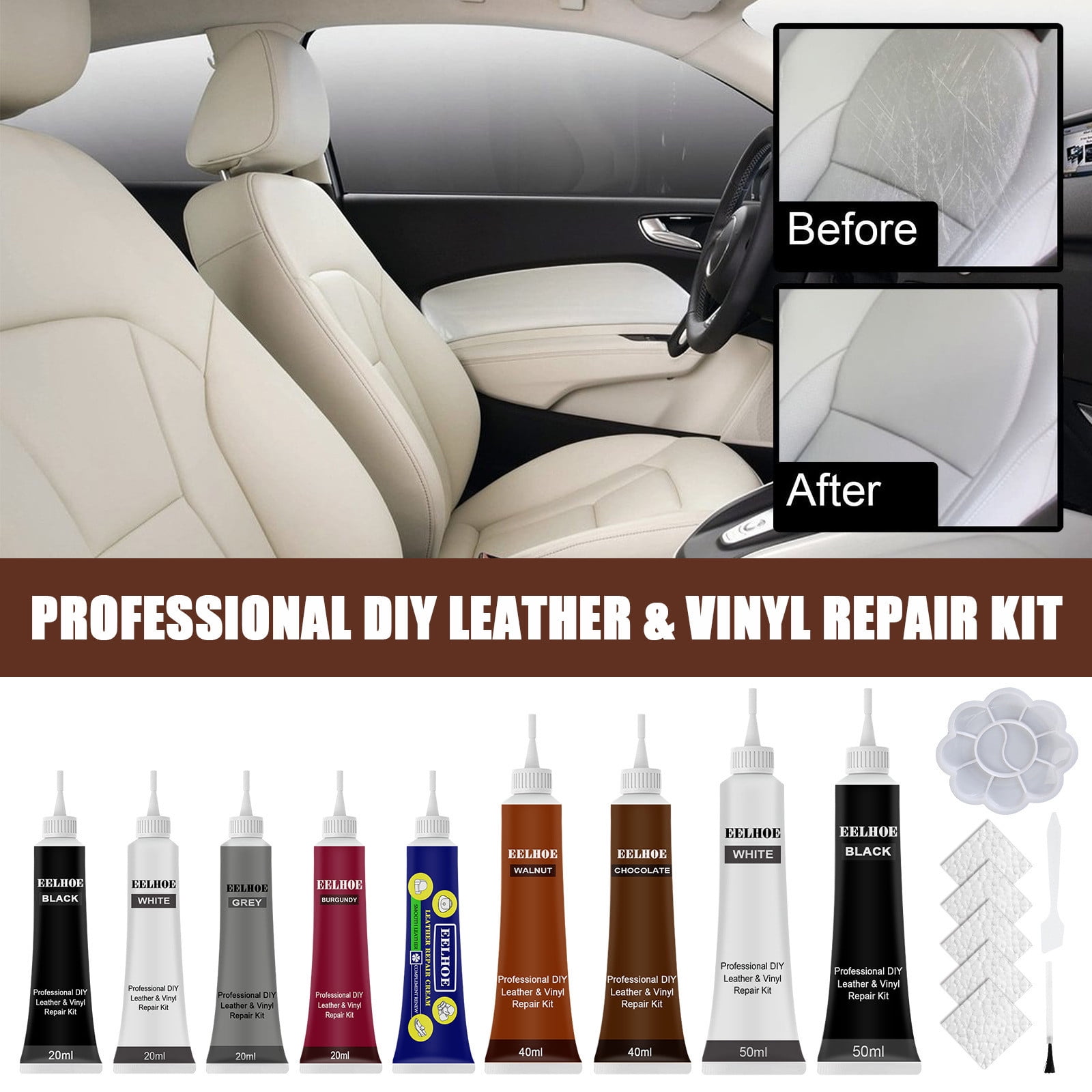 Byikun Advanced Leather Repair Gel DIY Leather and Vinyl Repair Kit ...