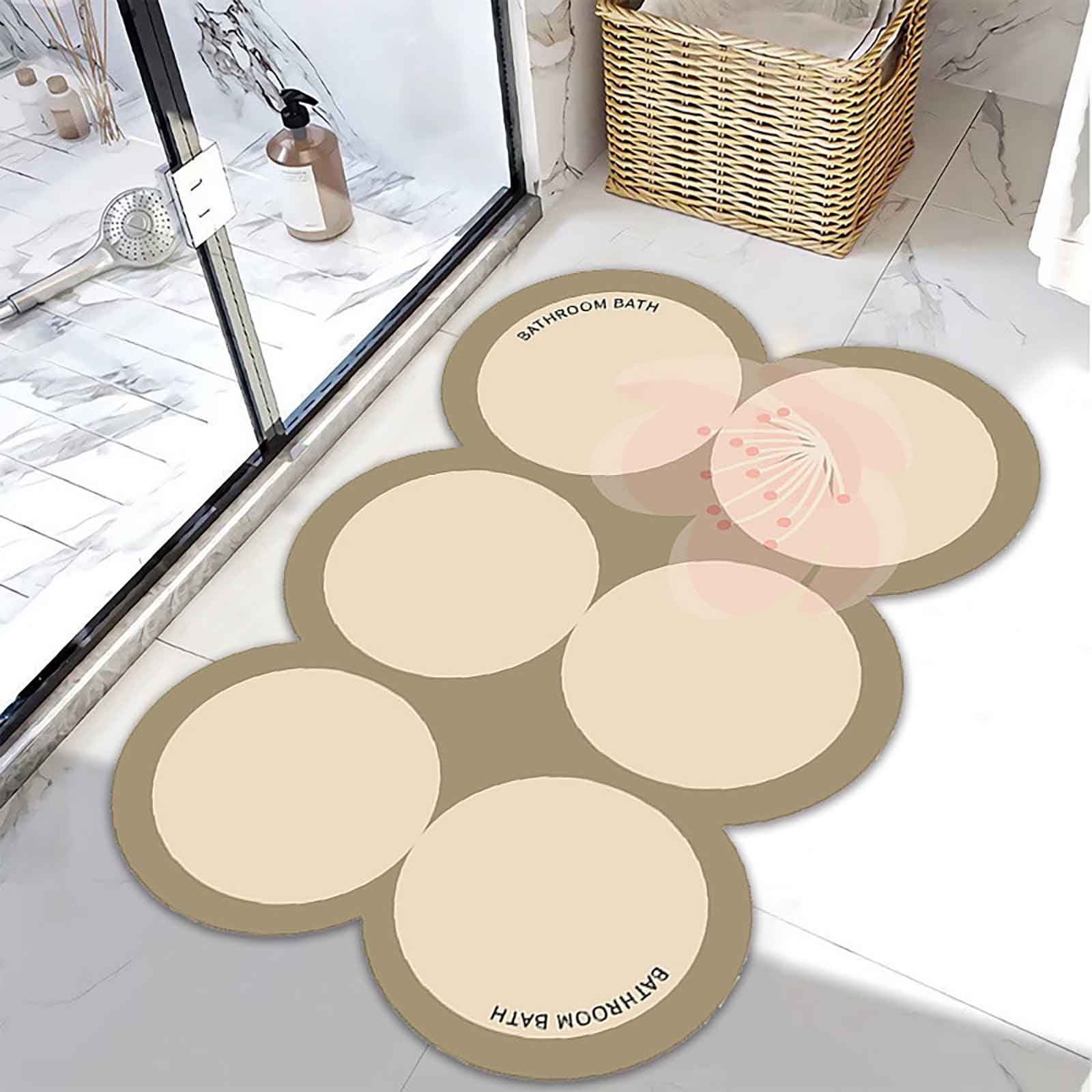 Byikun Bathroom Floor Mat, Bathroom Diatomaceous Mud Absorbent Mat ...