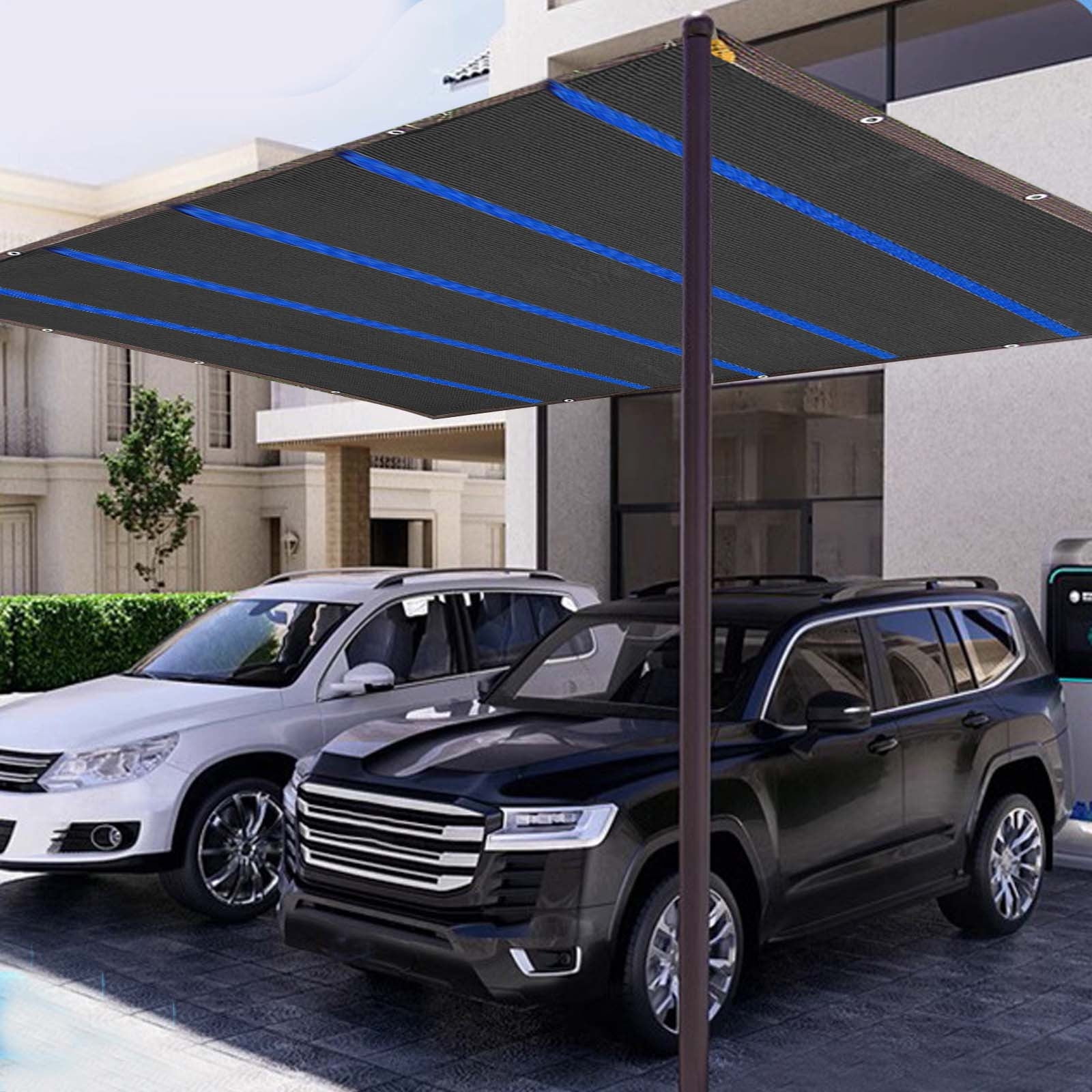 Byikun Blue Reinforced Sun-Block Shade Cloth Aging Proof Mesh Shade ...