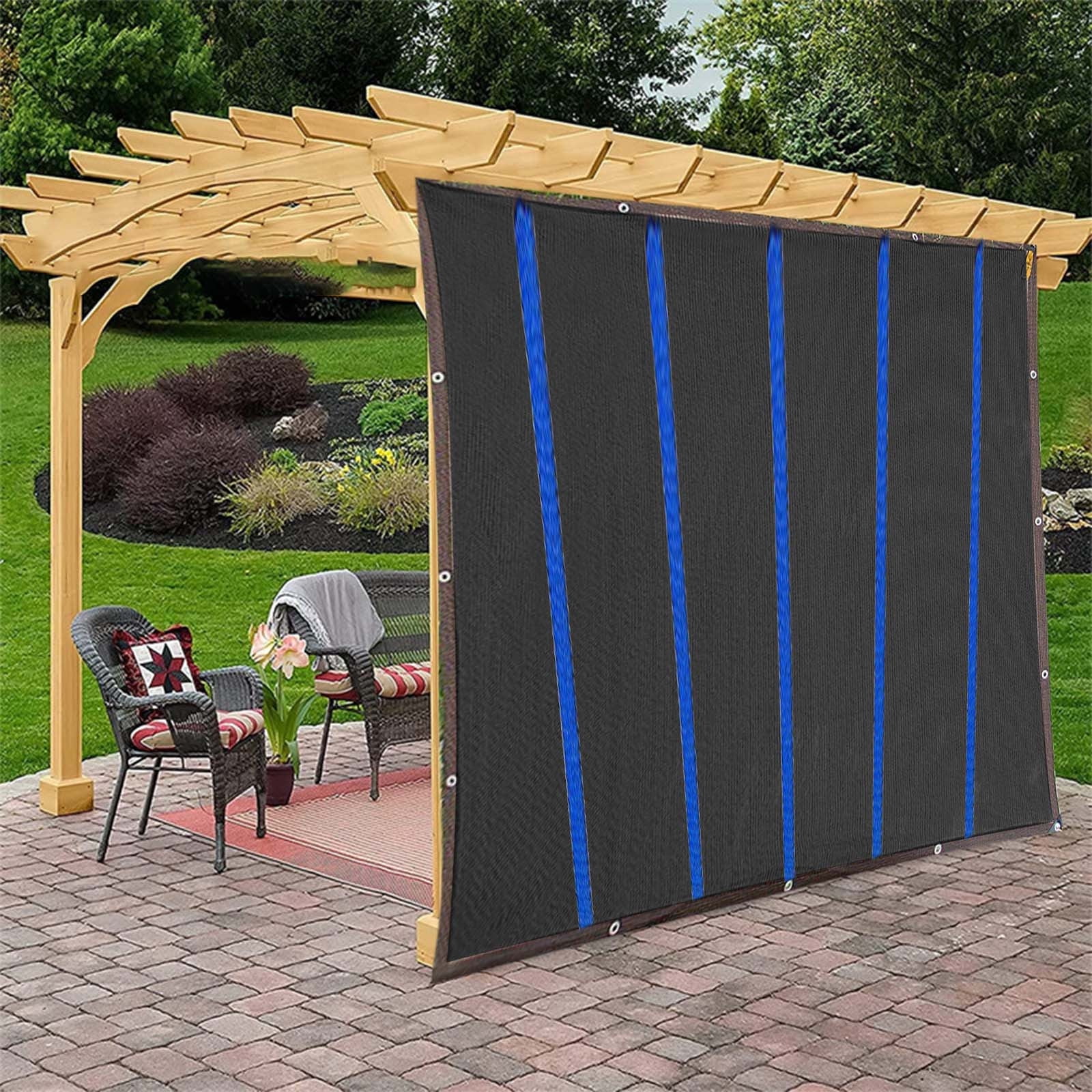 Byikun Blue Reinforced Sun-Block Shade Cloth Aging Proof Mesh Shade ...