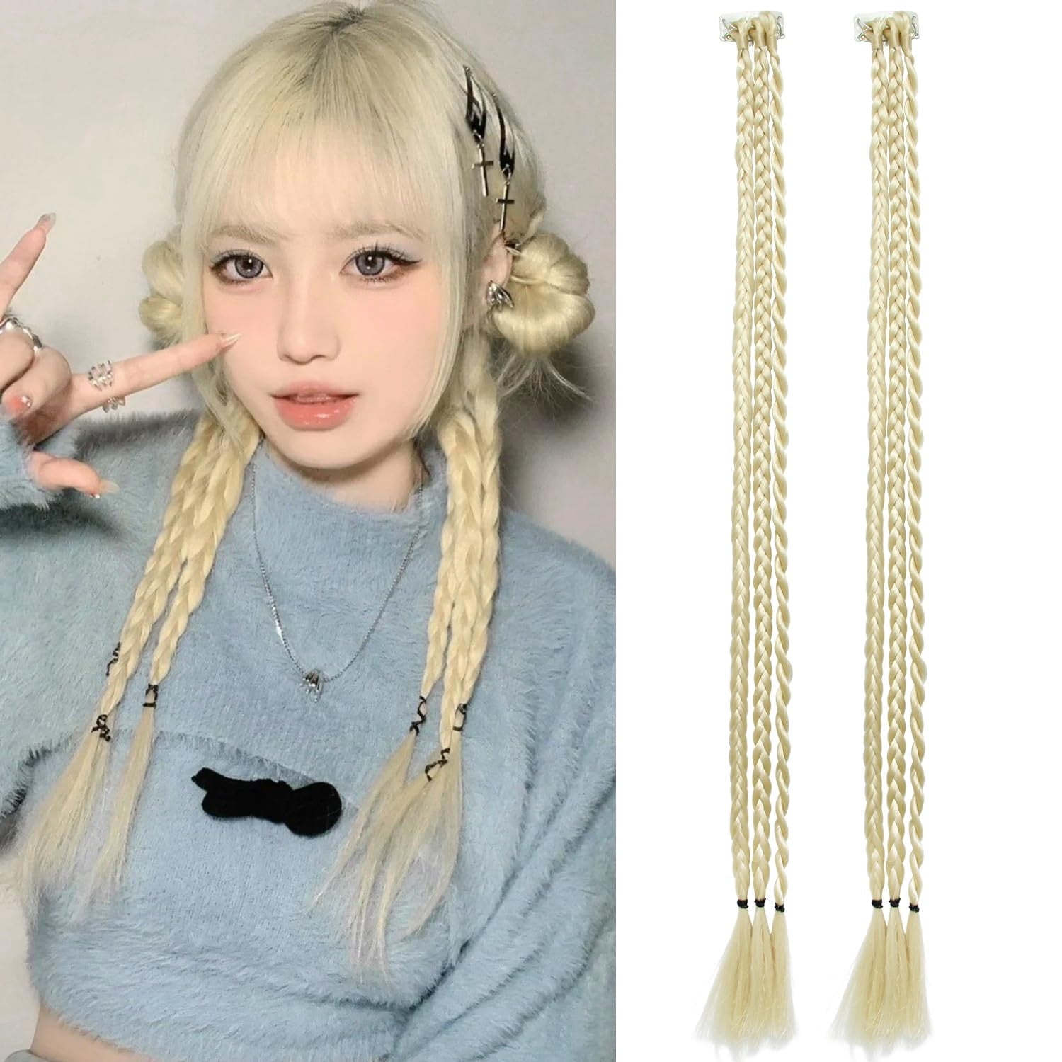 Byikun Braiding Extensions, Stylish Clip-In Hair Braids, Natural Look ...