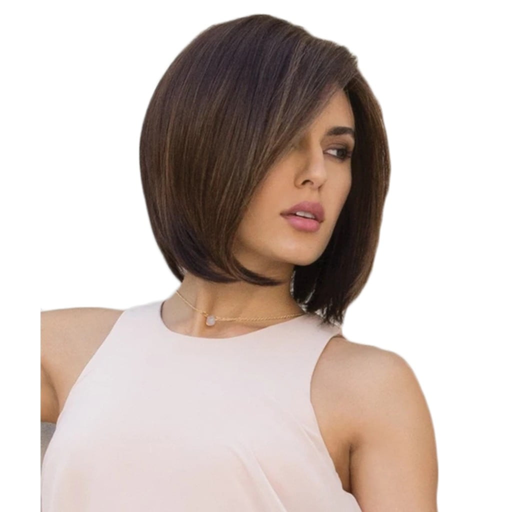Byikun Brown Synthetic Short Wave Wig - High Temperature Silk Material ...